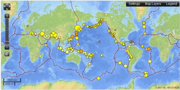 Real-time Earthquake Map – GEOGRAPHY EDUCATION