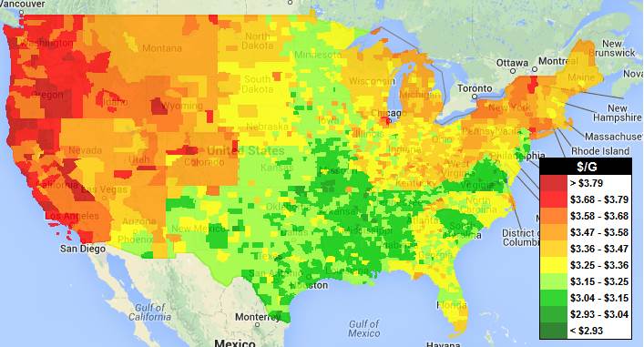 Gas Price Map – GEOGRAPHY EDUCATION