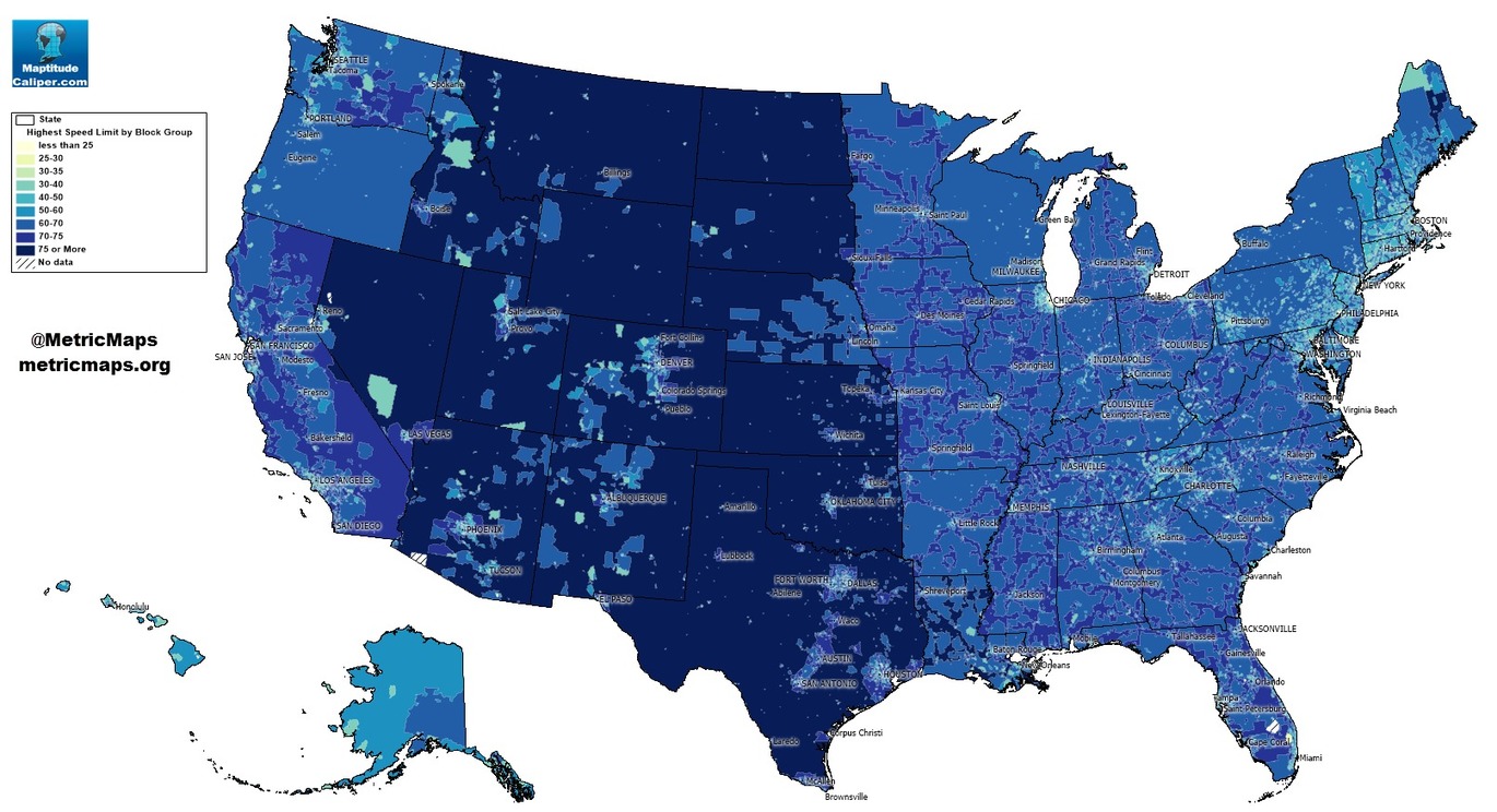 Where ‘speeding’ is legal: A map of maximum limits across the U.S ...