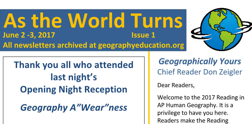2017 APHG Newsletters – GEOGRAPHY EDUCATION